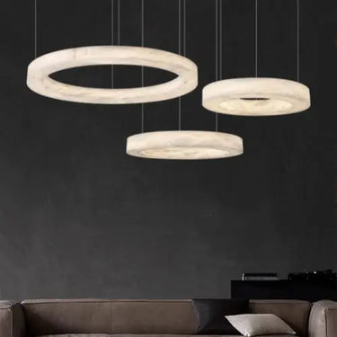 Alabaster Ring Pendant Light – Alabaster Ceiling Light – Chandelier ...