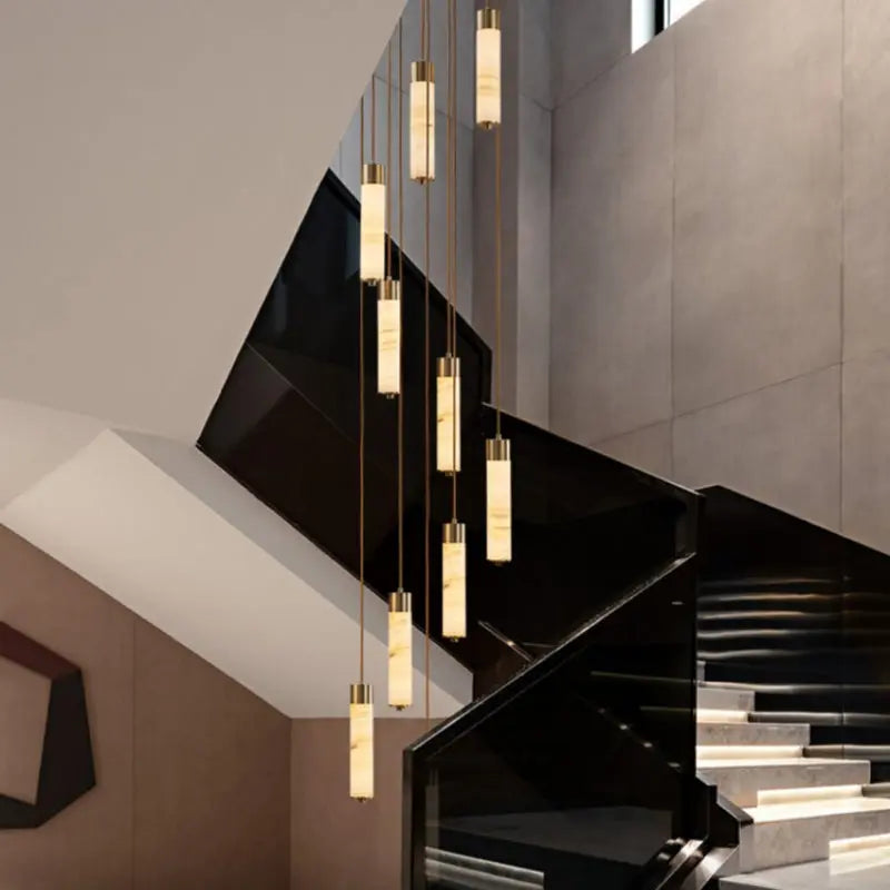Natural Alabaster Pendant Light for Elegant Living Rooms - Fabtiko