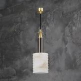 Real Alabaster Brass Pendant - Modern Bedroom Lighting – Fabtiko