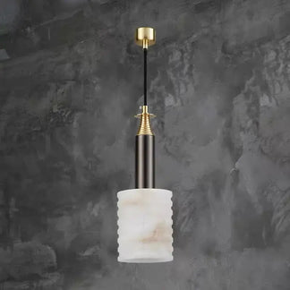 Real Alabaster Brass Pendant - Modern Bedroom Lighting – Fabtiko